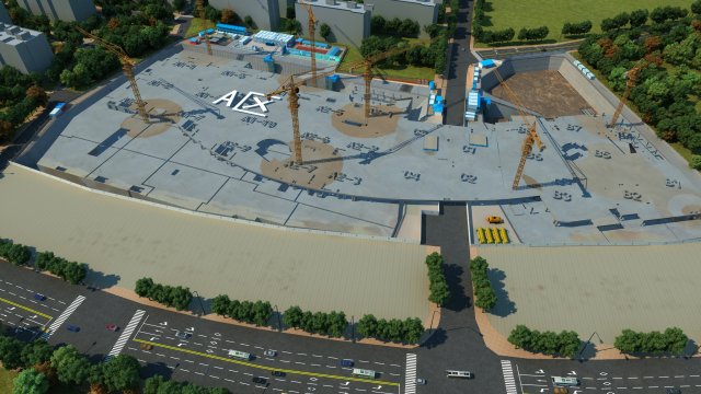Construction site 3D Model in Buildings 3DExport
