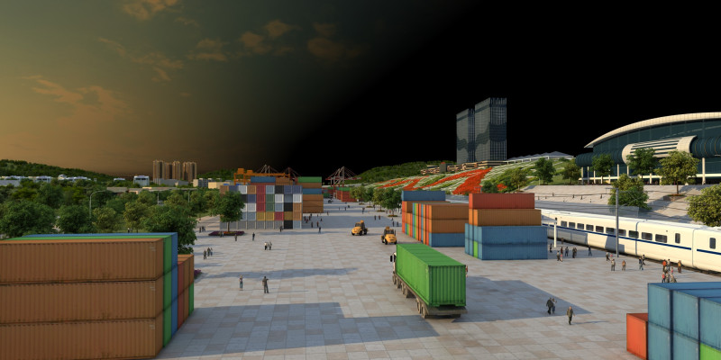 Material flow 3D Model in Buildings 3DExport