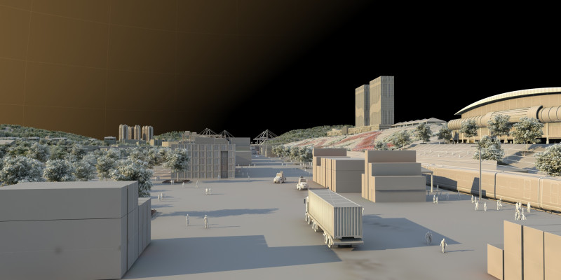 Material flow 3D Model in Buildings 3DExport