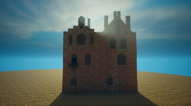 Medieval House library- interior and exterior design Low-poly 3D Model ...