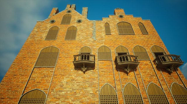 Medieval House library- interior and exterior design Low-poly 3D Model ...