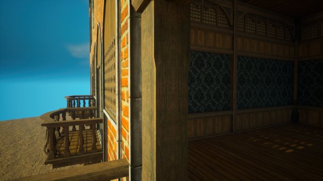 Medieval House library- interior and exterior design Low-poly 3D Model ...
