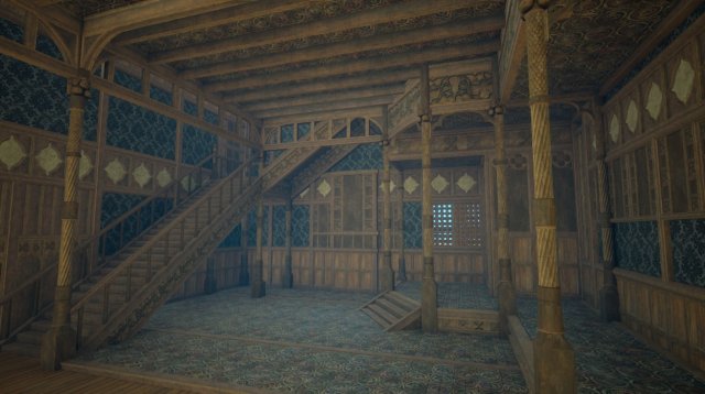 Medieval House library- interior and exterior design Low-poly 3D Model ...