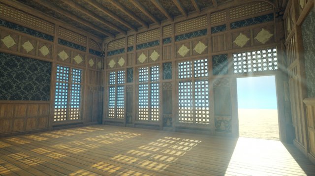Medieval House library- interior and exterior design Low-poly 3D Model ...
