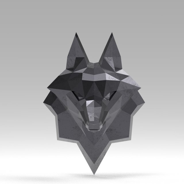 3d printable polygonal fox head model 3D Print Model in Figurines 3DExport