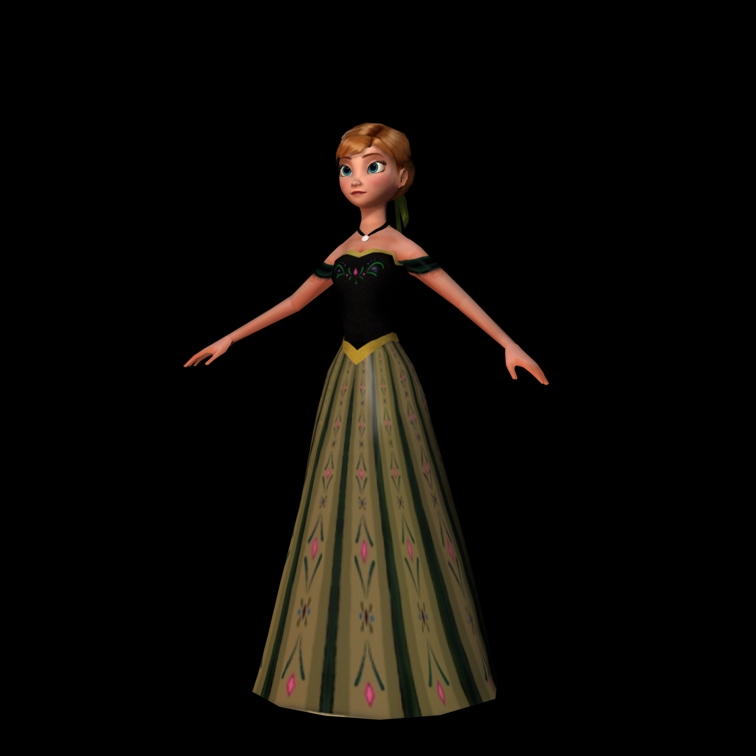 Anna - Frozen 3D Model in Cartoon 3DExport