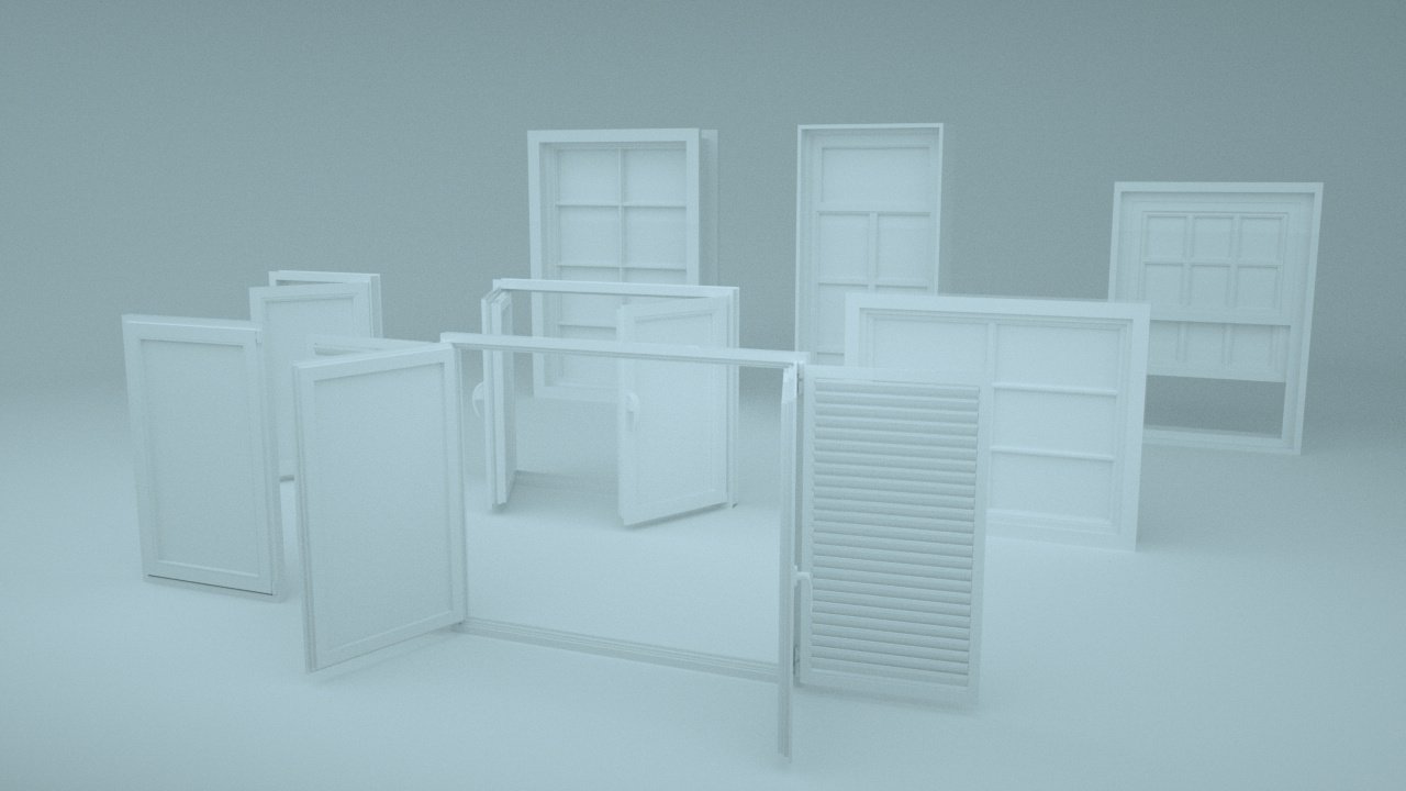 windows 3D Models in Living Room 3DExport