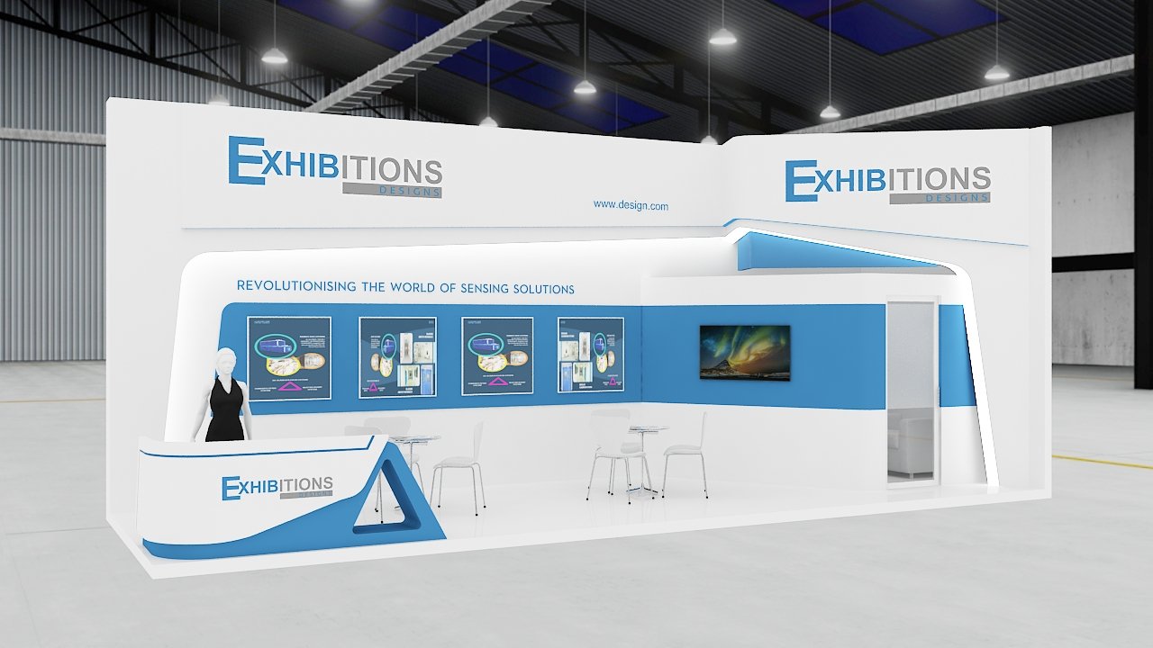 Exhibition stand two sides open stall Modelo 3D in Exposición 3DExport