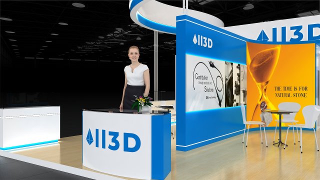 Exhibition Stall Three Side Open 6X9 3D Model in Exhibit 3DExport