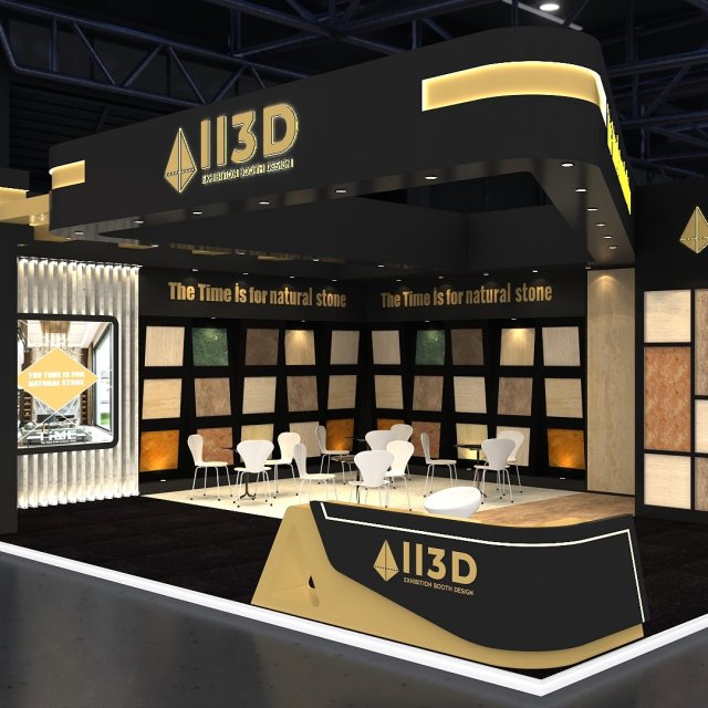 Exhibition Stall Two Side Open 12X7 3D Model in Exhibit 3DExport