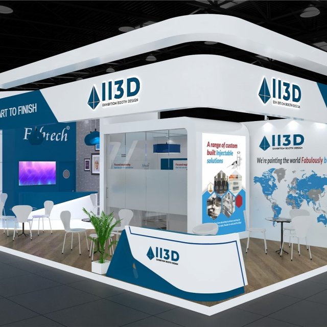 Exhibition Stall Two Side Open 11X5 3D Model in Exhibit 3DExport