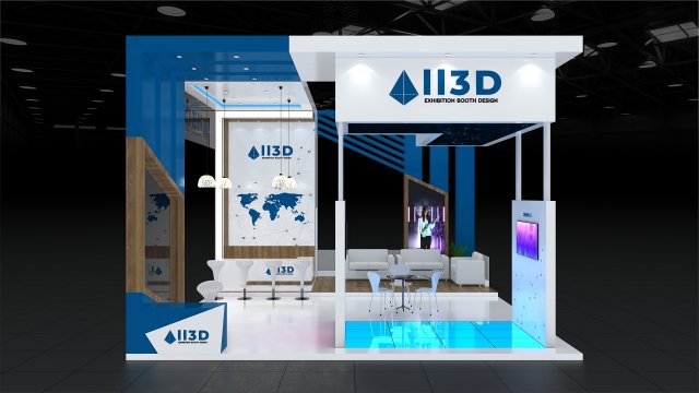 Exhibition Stall Four Side Open 7X7 3D Model in Exhibit 3DExport