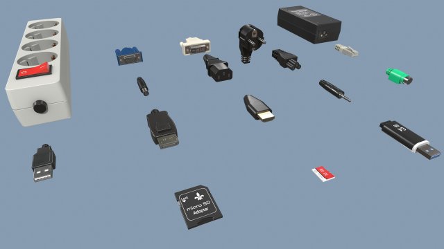 connectors 3D Model in Computer 3DExport