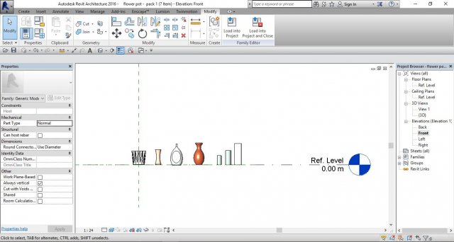 flower pot revit family pack 3D Model in Decoration 3DExport