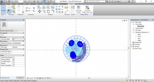 fruit basket revit family object 3D Model in Fruit 3DExport