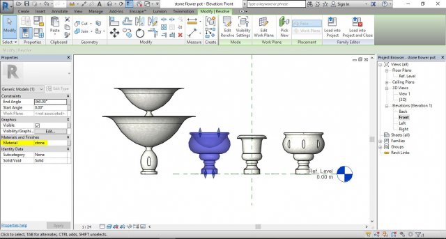 stone pot and fountain revit family 3D Model in Decoration 3DExport