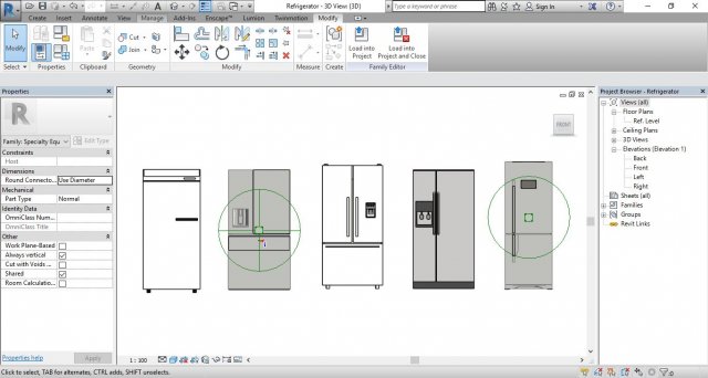 refrigerator revit family package 3D Model in Household Appliances 3DExport