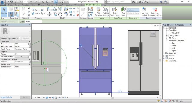 refrigerator revit family package 3D Model in Household Appliances 3DExport