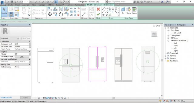 refrigerator revit family package 3D Model in Household Appliances 3DExport