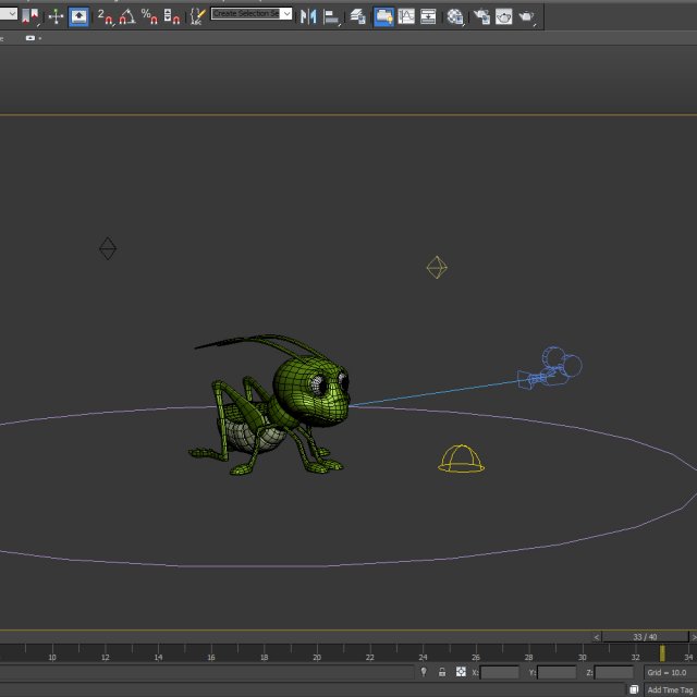 grasshopper cartoon 3D Model in Insects 3DExport