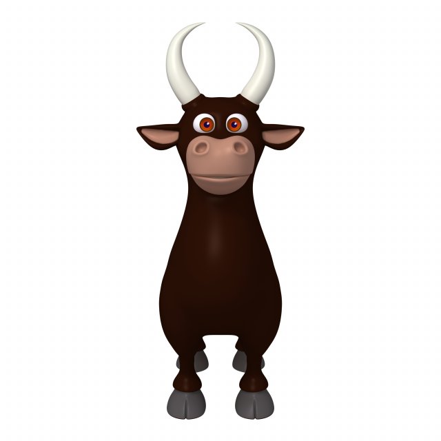 bull cartoon 3D Model in Bull 3DExport