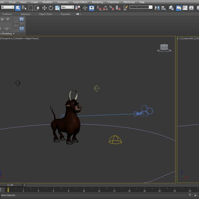 bull cartoon 3D Model in Bull 3DExport