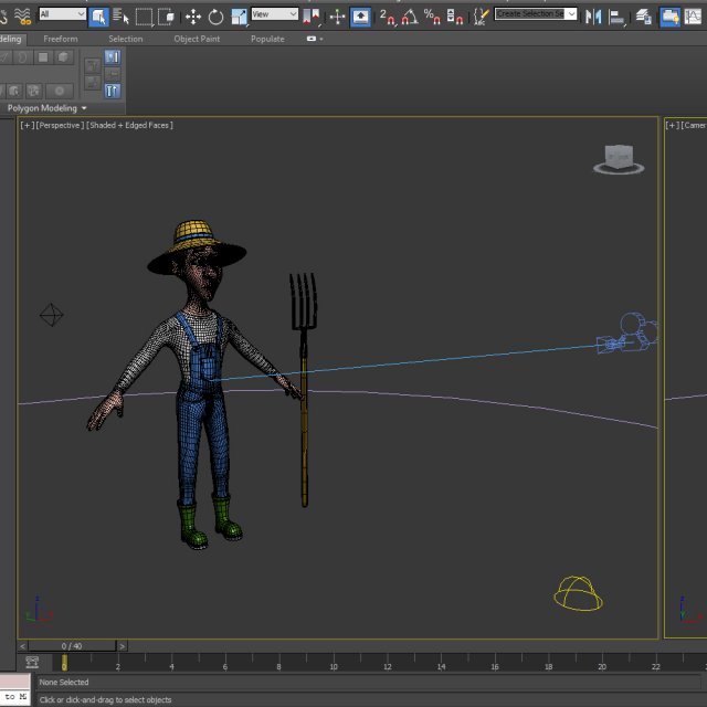 farmer cartoon 3D Model in Cartoon 3DExport