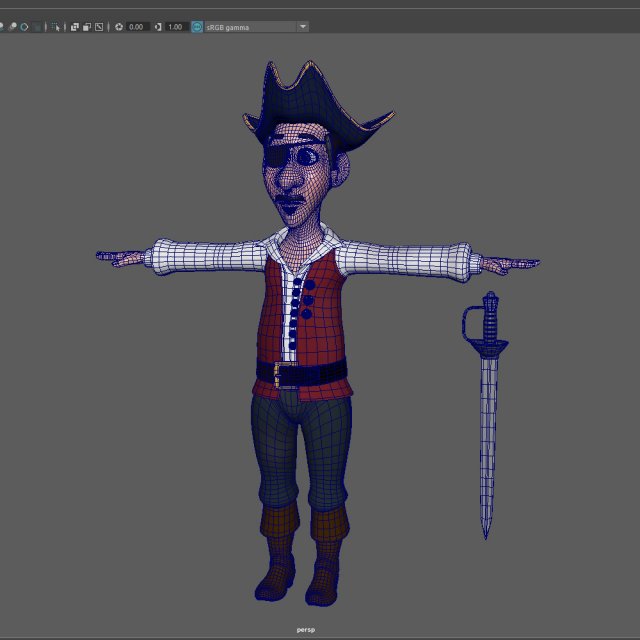 pirate cartoon 3D Model in Cartoon 3DExport