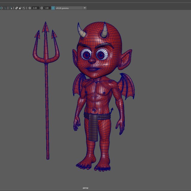 devil cartoon 3D Model in Cartoon 3DExport