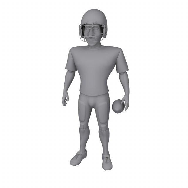 american football player cartoon 3D Model in Man 3DExport