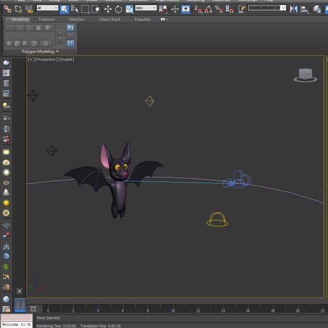 bat cartoon 3D Model in Bird 3DExport