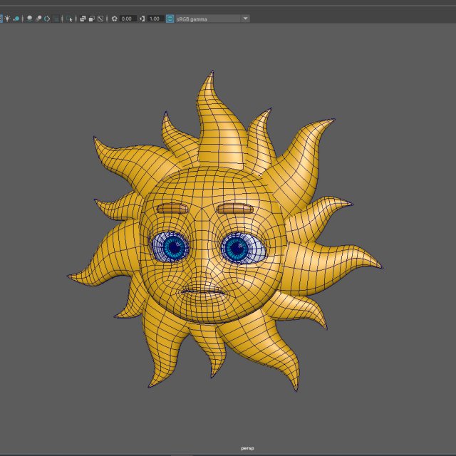 sun cartoon 3D Model in Fantasy 3DExport