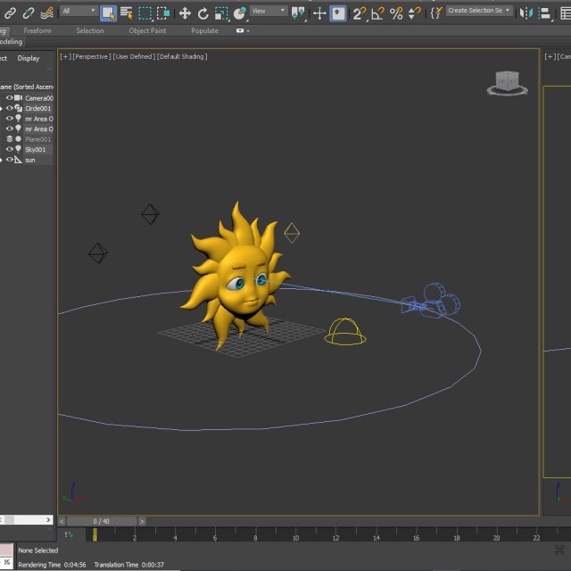 sun cartoon 3D Model in Fantasy 3DExport