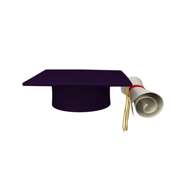 graduation cap and diploma 3D Model in Clothing 3DExport