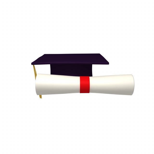 graduation cap and diploma 3D Model in Clothing 3DExport