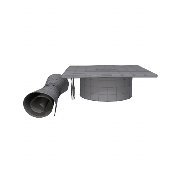 graduation cap and diploma 3D Model in Clothing 3DExport