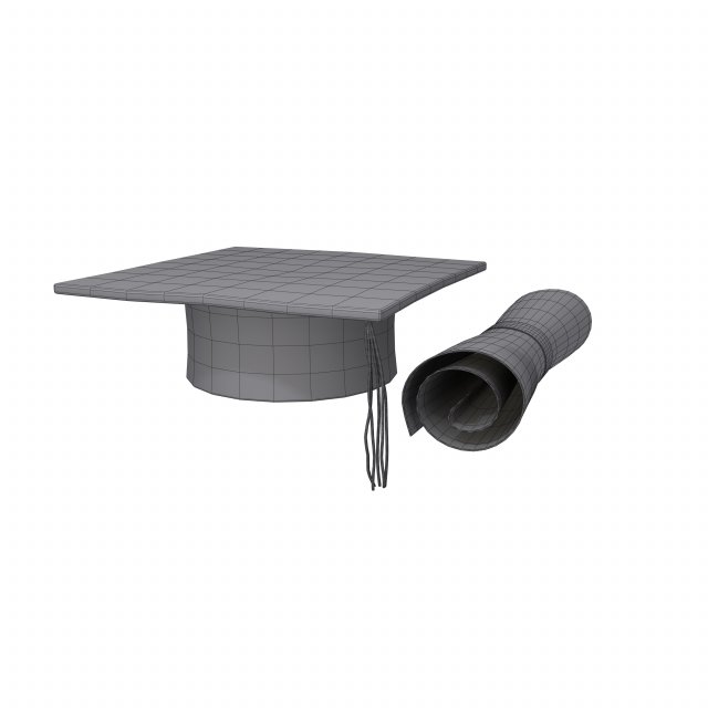 graduation cap and diploma 3D Model in Clothing 3DExport