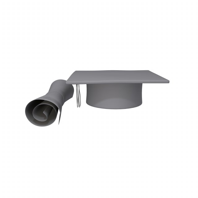 graduation cap and diploma 3D Model in Clothing 3DExport
