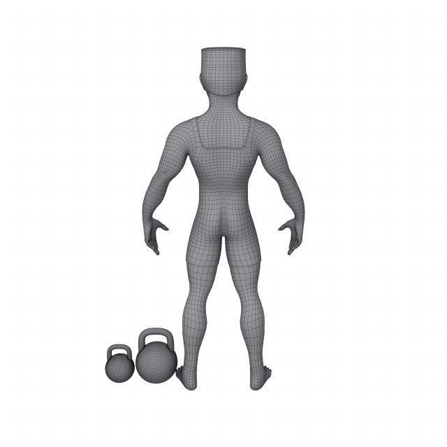 bodybuilder cartoon 3D Model in Man 3DExport