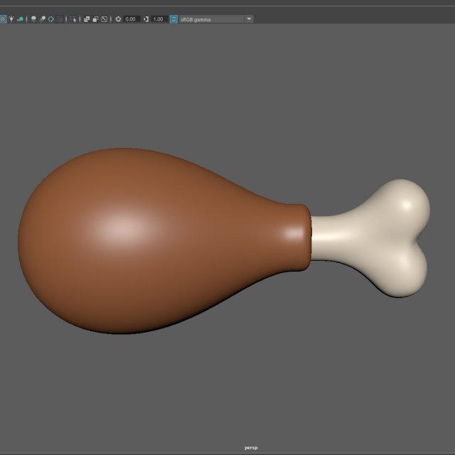 chicken leg cartoon 3D Model in Meat 3DExport