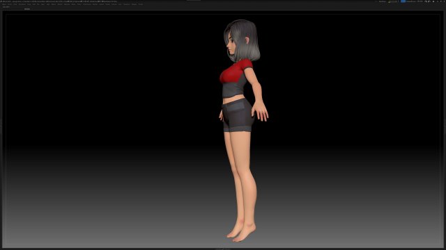 zbrush stylized character girl base mesh - amy girl style 1 3D Model in ...