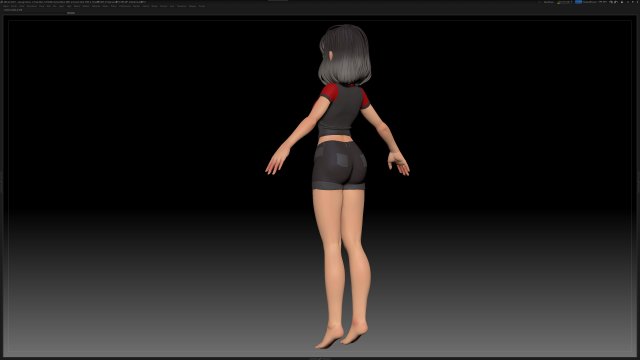 zbrush stylized character girl base mesh - amy girl style 1 3D Model in ...