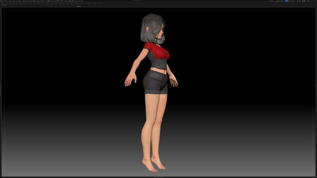 zbrush stylized character girl base mesh - amy girl style 1 3D Model in ...