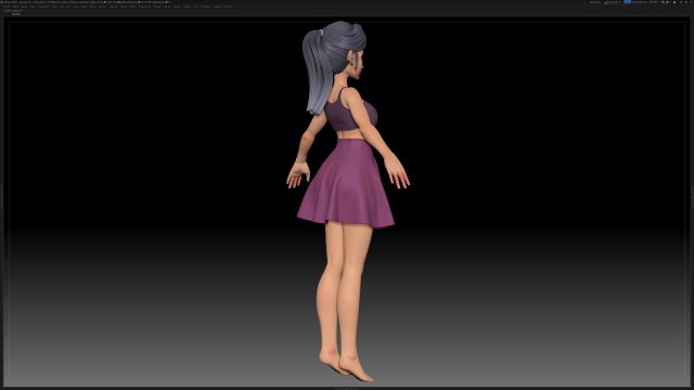 zbrush stylized character girl base mesh - amy girl style 8 3D Модель ...