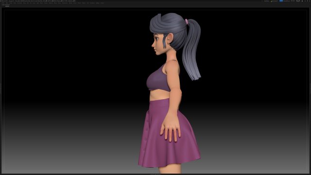 zbrush stylized character girl base mesh - amy girl style 8 3D Модель ...