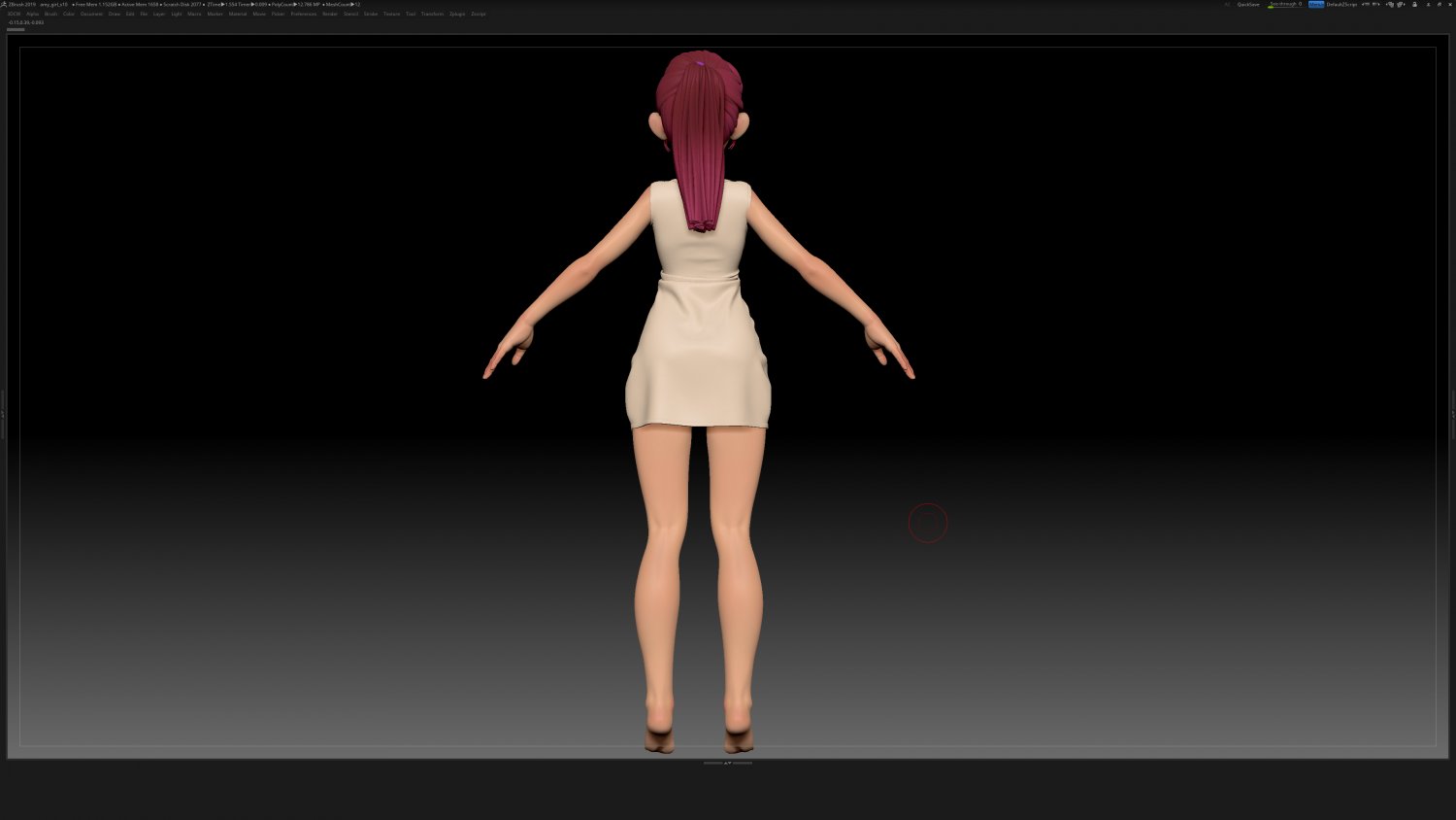 ZBrush Stylized Character Girl Base Mesh - Amy Girl Style 10 3D Model ...