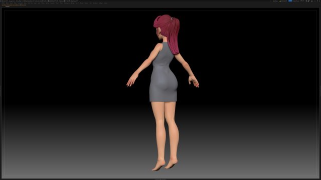 zbrush stylized character girl base mesh - amy girl style 12 3D 模型 in ...