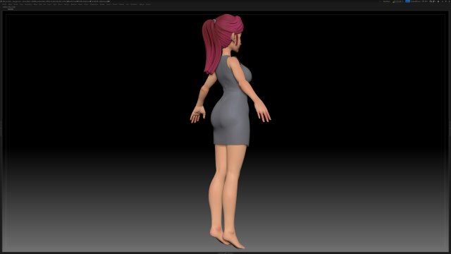 zbrush stylized character girl base mesh - amy girl style 12 3D 模型 in ...