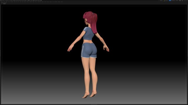 zbrush stylized character girl base mesh - amy girl style 19 3D Model ...