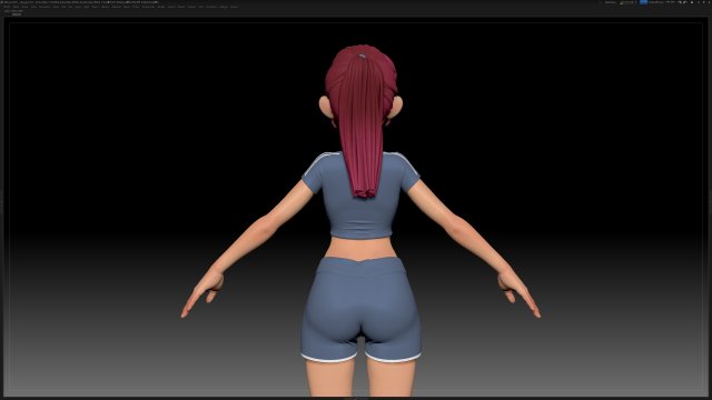 zbrush stylized character girl base mesh - amy girl style 19 3D Model ...